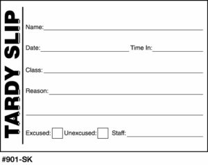 Tardy Slips & Early Dismissal Slips for School Security - Threshold ...