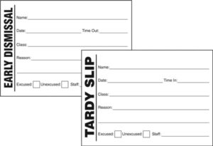 Tardy Slips & Early Dismissal Slips for Schools - Threshold Security