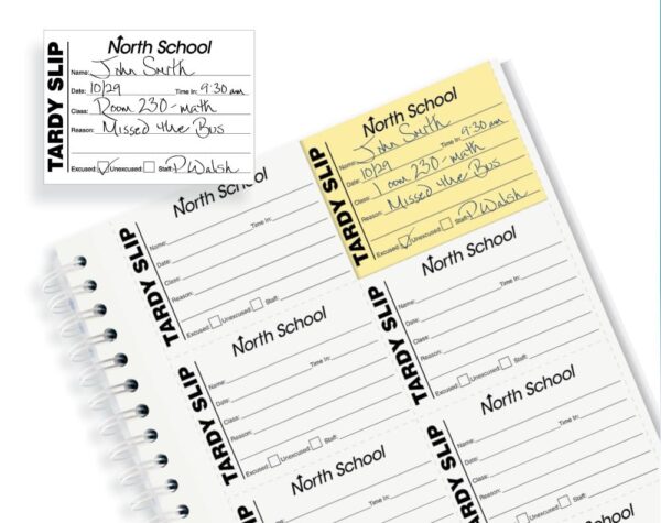Tardy Slips & Early Dismissal Slips for School Security - Threshold ...
