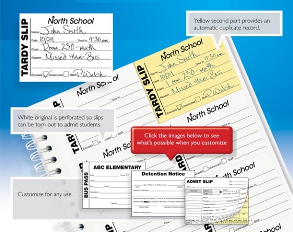 Tardy Slips & Early Dismissal Slips for School Security - Threshold ...